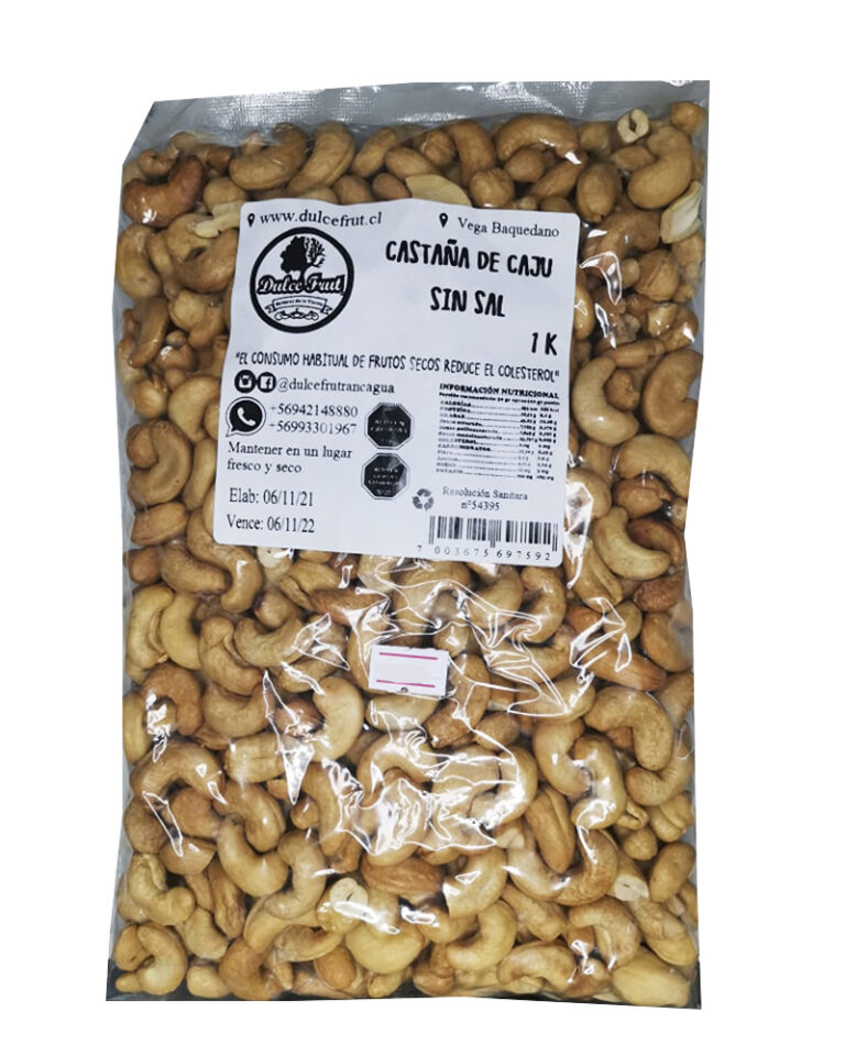 CASTAÑA DE CAJÚ SIN SAL – Dulce Frut