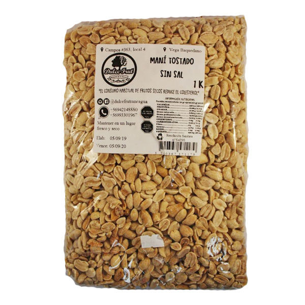 MANÍ TOSTADO SIN SAL – Dulce Frut
