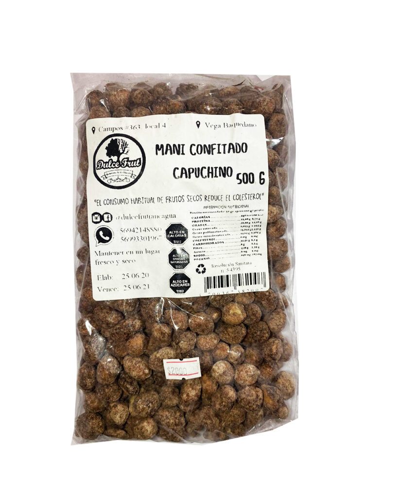 MANÍ CONFITADO CAPUCHINO – Dulce Frut
