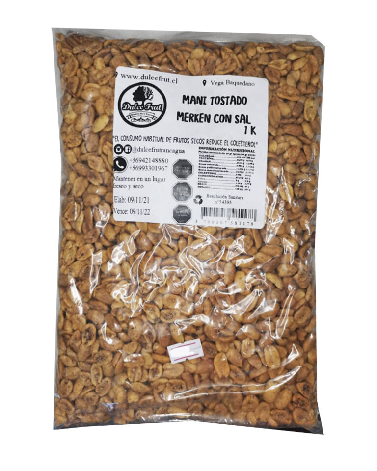 MANÍ TOSTADO MERKEN CON SAL – Dulce Frut